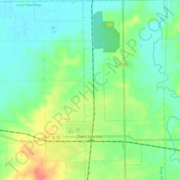 Davis Junction topographic map, elevation, terrain