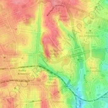 Parque da Bela Vista topographic map, elevation, terrain