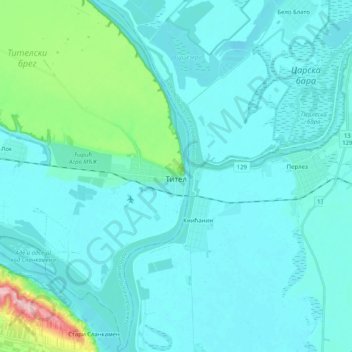 Titel topographic map, elevation, terrain