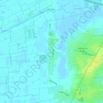 Lieth topographic map, elevation, terrain