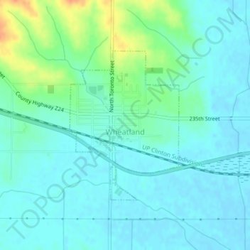 Wheatland topographic map, elevation, terrain