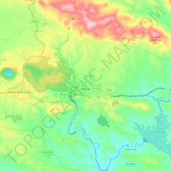 Nerva topographic map, elevation, terrain