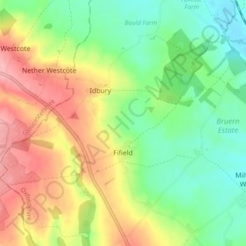 Fifield topographic map, elevation, terrain