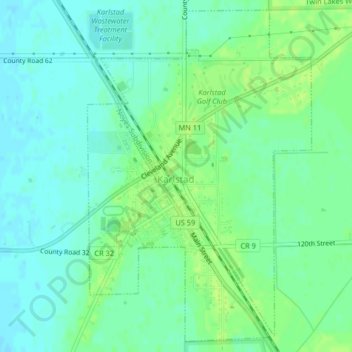 Karlstad topographic map, elevation, terrain