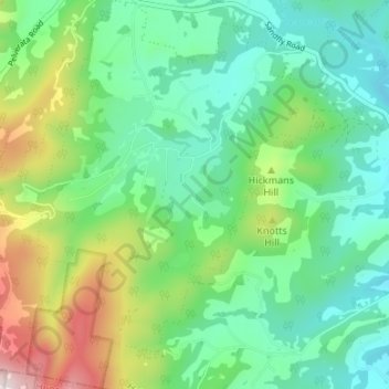 Allens Rivulet topographic map, elevation, terrain