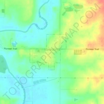 Macedonia topographic map, elevation, terrain