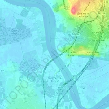 Saint-Vincent-de-Paul topographic map, elevation, terrain
