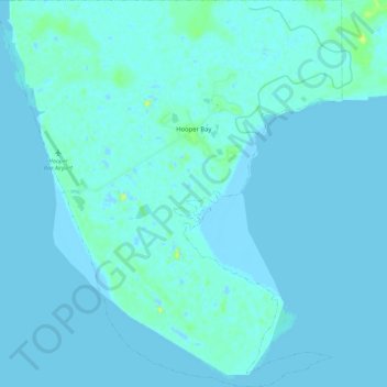 Hooper Bay topographic map, elevation, terrain