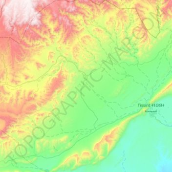Akka Ighane topographic map, elevation, terrain