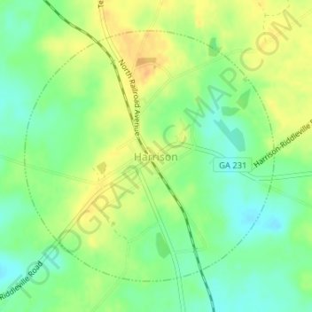 Harrison topographic map, elevation, terrain
