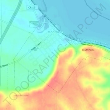 Montrose topographic map, elevation, terrain