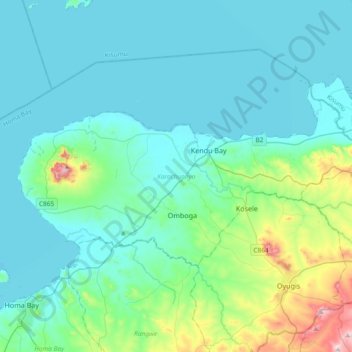 Karachuonyo topographic map, elevation, terrain