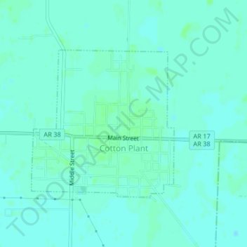 Cotton Plant topographic map, elevation, terrain