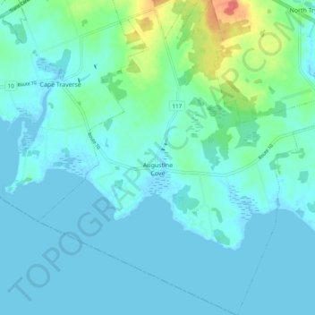 Augustine Cove topographic map, elevation, terrain