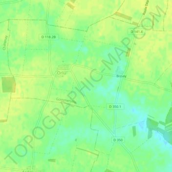 Orlu topographic map, elevation, terrain