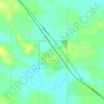 Abbey topographic map, elevation, terrain