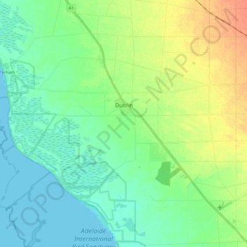 Dublin topographic map, elevation, terrain