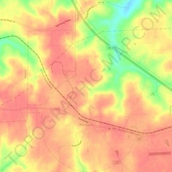 Pinckard topographic map, elevation, terrain