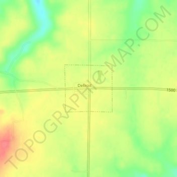 Detroit topographic map, elevation, terrain