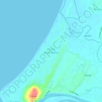 La Paz Sand Dunes topographic map, elevation, terrain