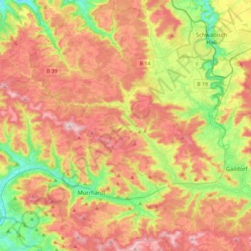 Rot topographic map, elevation, terrain