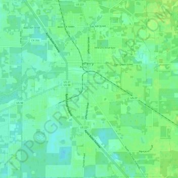 Perry topographic map, elevation, terrain
