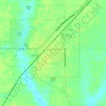 Raymond topographic map, elevation, terrain