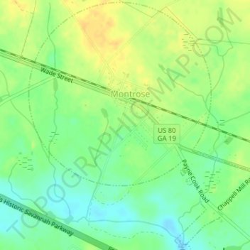 Montrose topographic map, elevation, terrain