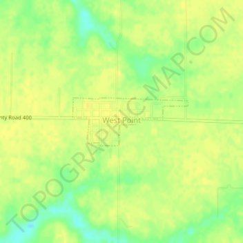 West Point topographic map, elevation, terrain