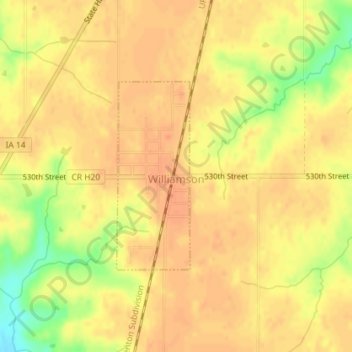Williamson topographic map, elevation, terrain