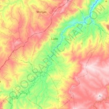 Ludo topographic map, elevation, terrain