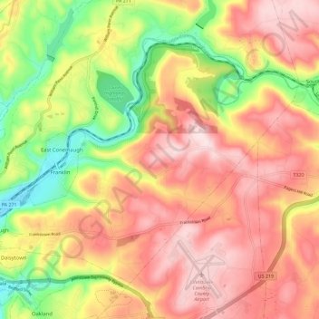 Conemaugh Township topographic map, elevation, terrain