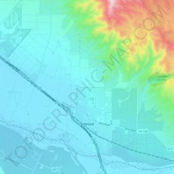 Soledad topographic map, elevation, terrain
