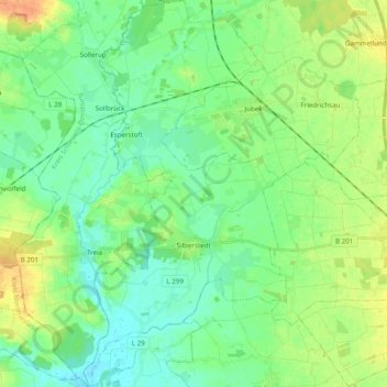 Silberstedt topographic map, elevation, terrain