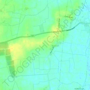 Ragnall topographic map, elevation, terrain