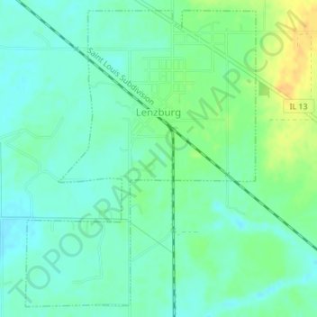 Lenzburg topographic map, elevation, terrain
