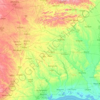 Red River topographic map, elevation, terrain
