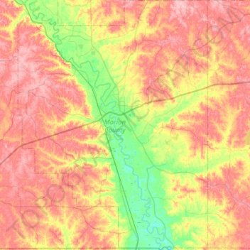 Marion County topographic map, elevation, terrain