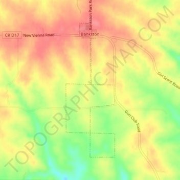 Bankston topographic map, elevation, terrain