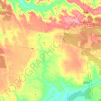 Grassdale topographic map, elevation, terrain