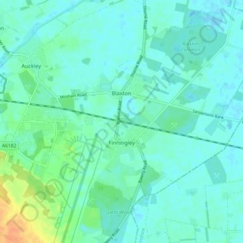 Finningley topographic map, elevation, terrain