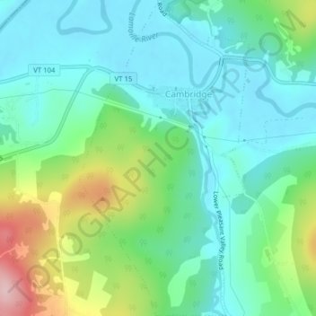Cambridge Village topographic map, elevation, terrain