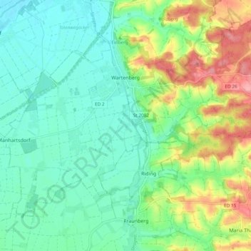 Wartenberg topographic map, elevation, terrain