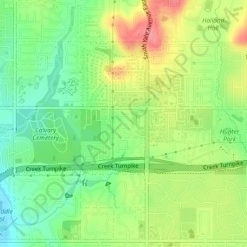 Benchmark topographic map, elevation, terrain