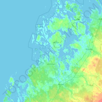 Jakobstad topographic map, elevation, terrain