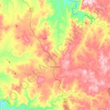 Nimmitabel topographic map, elevation, terrain