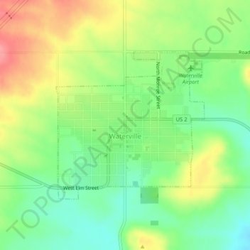 Waterville topographic map, elevation, terrain
