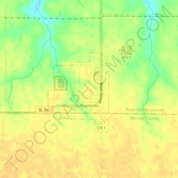 Reynolds topographic map, elevation, terrain