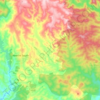 Neerim South topographic map, elevation, terrain