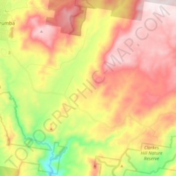 Burra topographic map, elevation, terrain